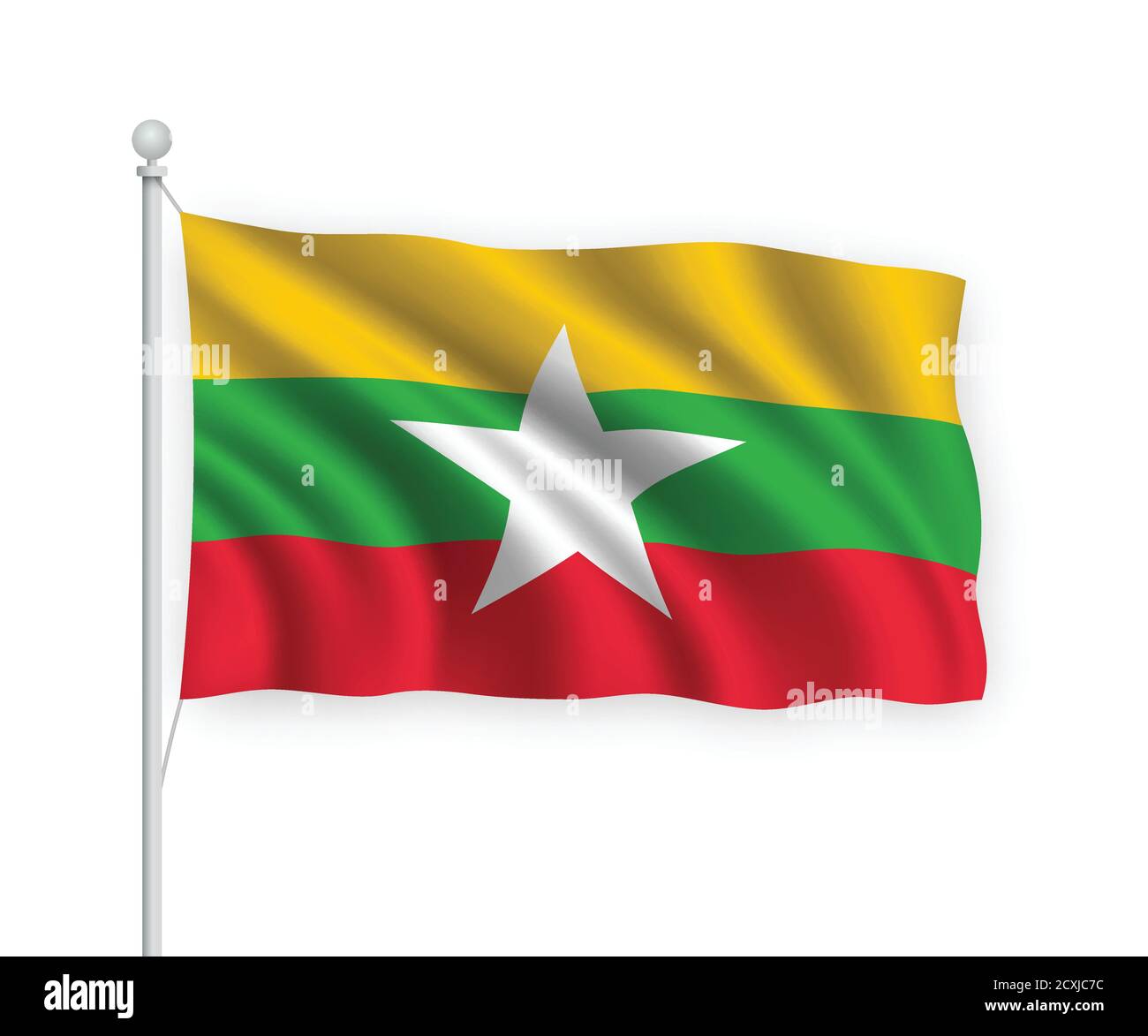 Myanmar waving flag on Stock Vector Images - Alamy