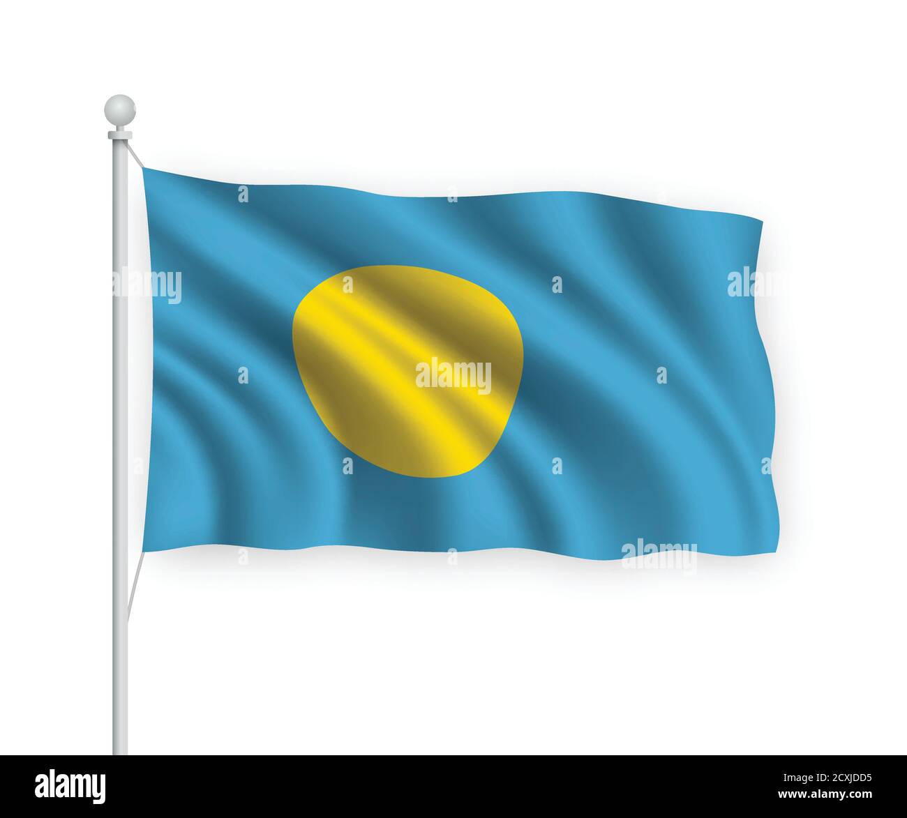 3d waving flag Palau Isolated on white background Stock Vector Image & Art - Alamy