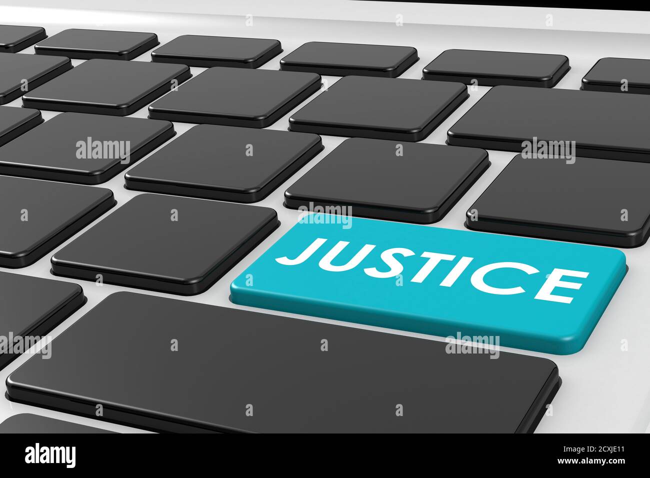 Justice word on laptop keyboard, 3D rendering Stock Photo - Alamy