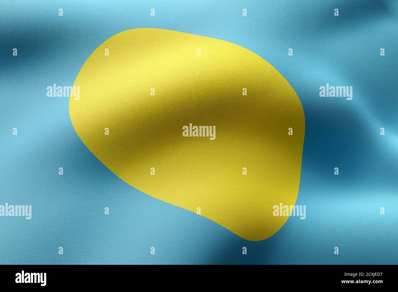 3d rendering of a detail of a silked Palau flag Stock Photo - Alamy
