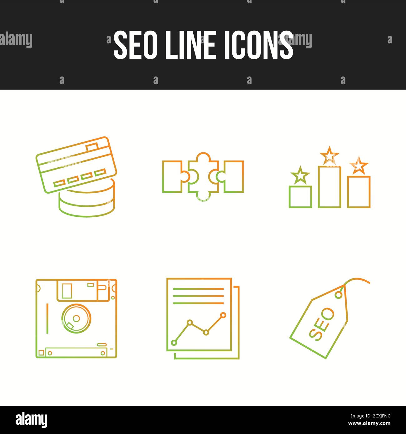 6 Unique vector icons in one set Stock Vector Image & Art - Alamy