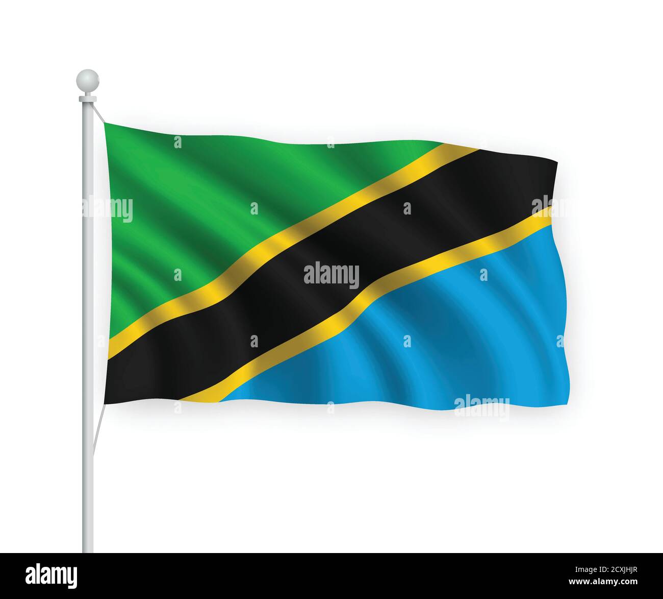 Flag Of Tanzania Waving Stock Vector Images Alamy