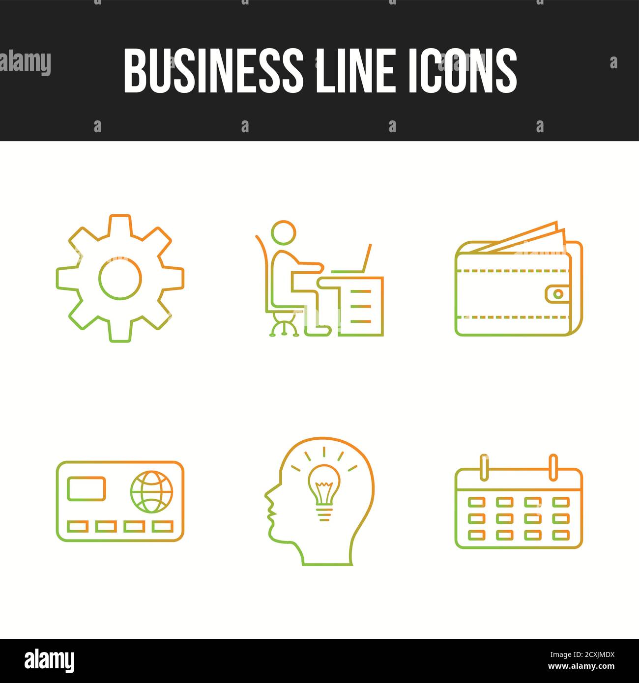 6 Unique Business Line vector icon set Stock Vector Image & Art - Alamy