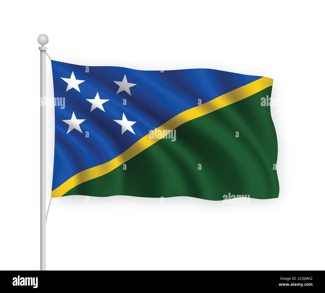 3d waving flag Solomon Islands Isolated on white background Stock Vector Image & Art - Alamy
