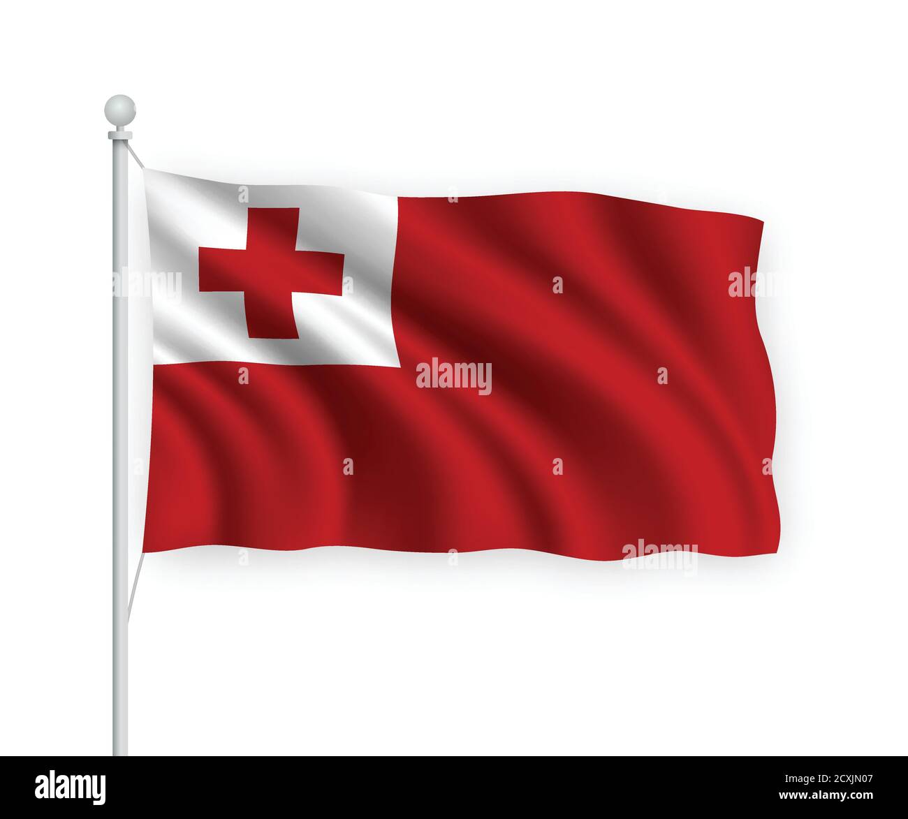 3d waving flag Tonga Isolated on white background Stock Vector Image ...