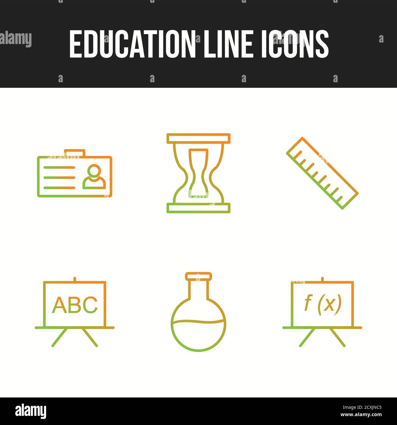Beautiful Six Education & Schooling Line Icon set Stock Vector Image ...