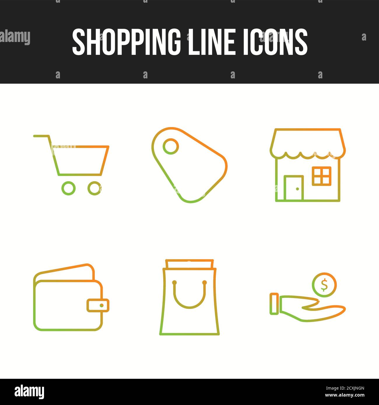 Beautiful shopping six icons in one set Stock Vector Image & Art - Alamy