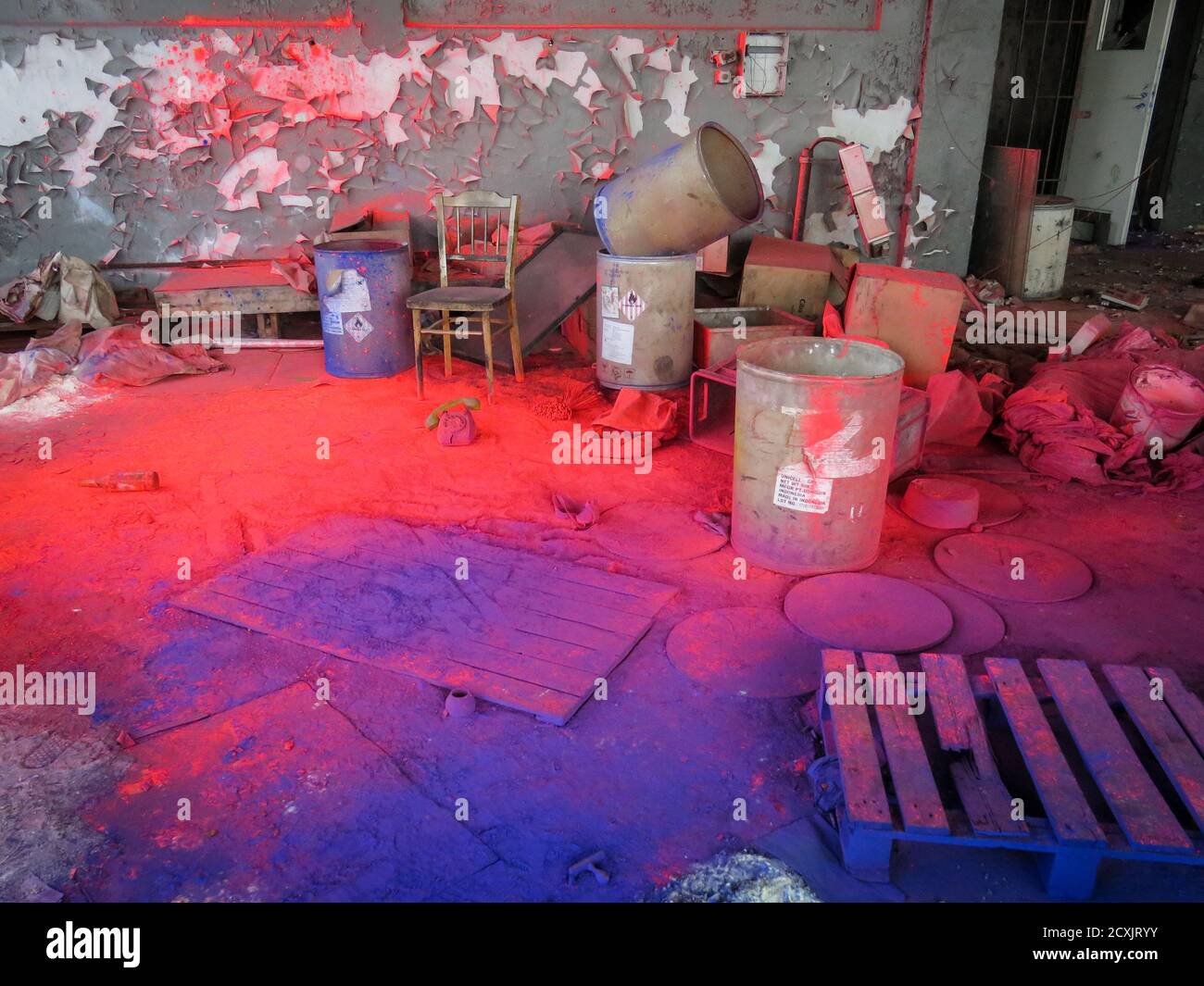 Abandoned paint factory Stock Photo - Alamy