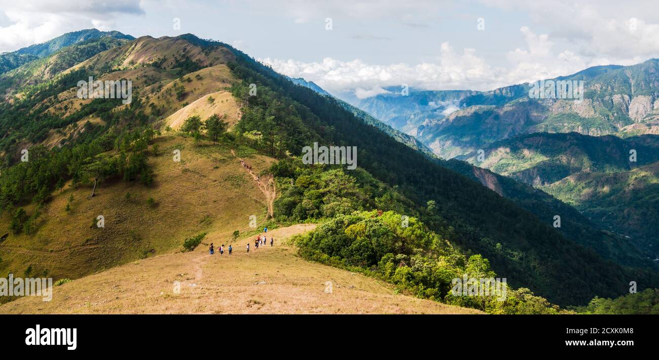 Group of hikers from afar, Mount Ulap, Benguet, Philippines Stock Photo ...