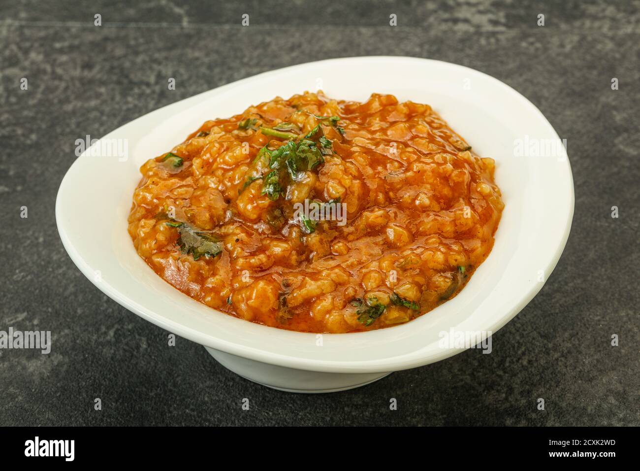 Traditional Georgian Kharcho soup with meat and spices Stock Photo - Alamy