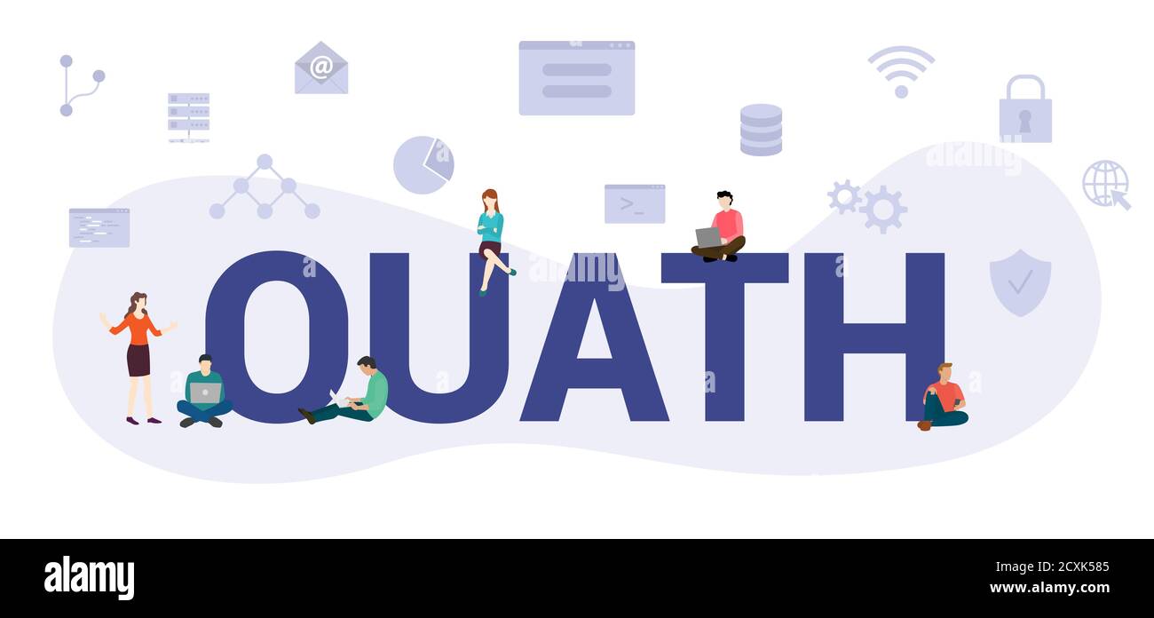 oauth open authentication concept with modern big text or word and ...