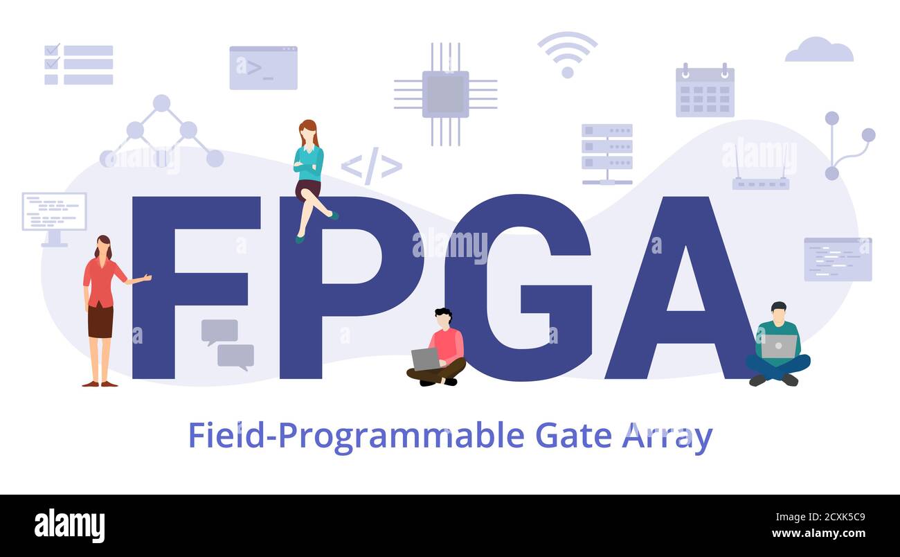 fpga field programmable gate array concept with modern big text or word ...