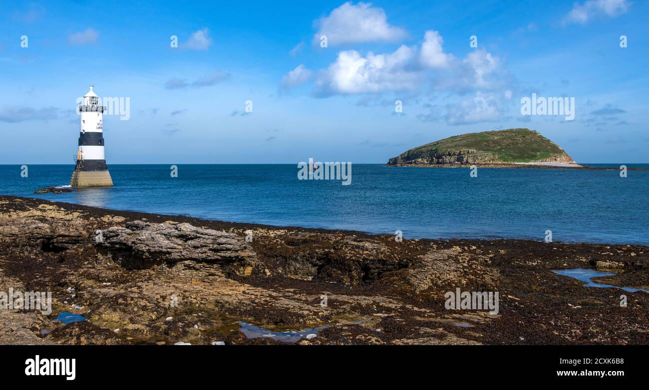 Penmon Lighthouse and Puffin Island, Penmon Point, Anglesey, Wales ...