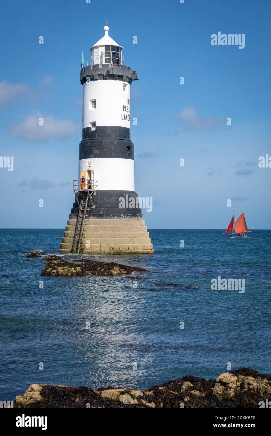 Penmon Lighthouse, Penmon Point, Anglesey, Wales Stock Photo - Alamy