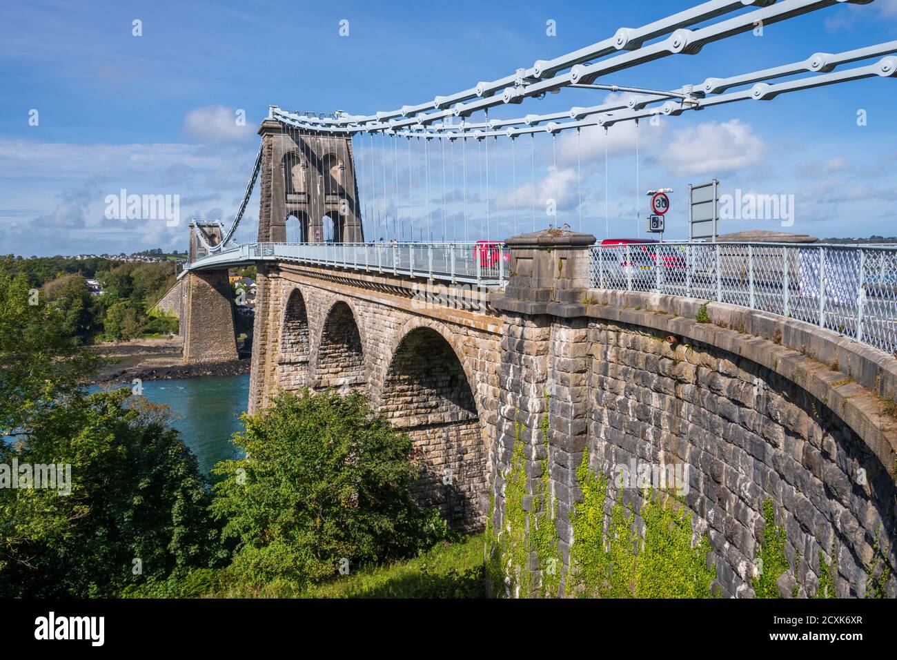 Old Menai Bridge, Anglesey, North waled Stock Photo - Alamy