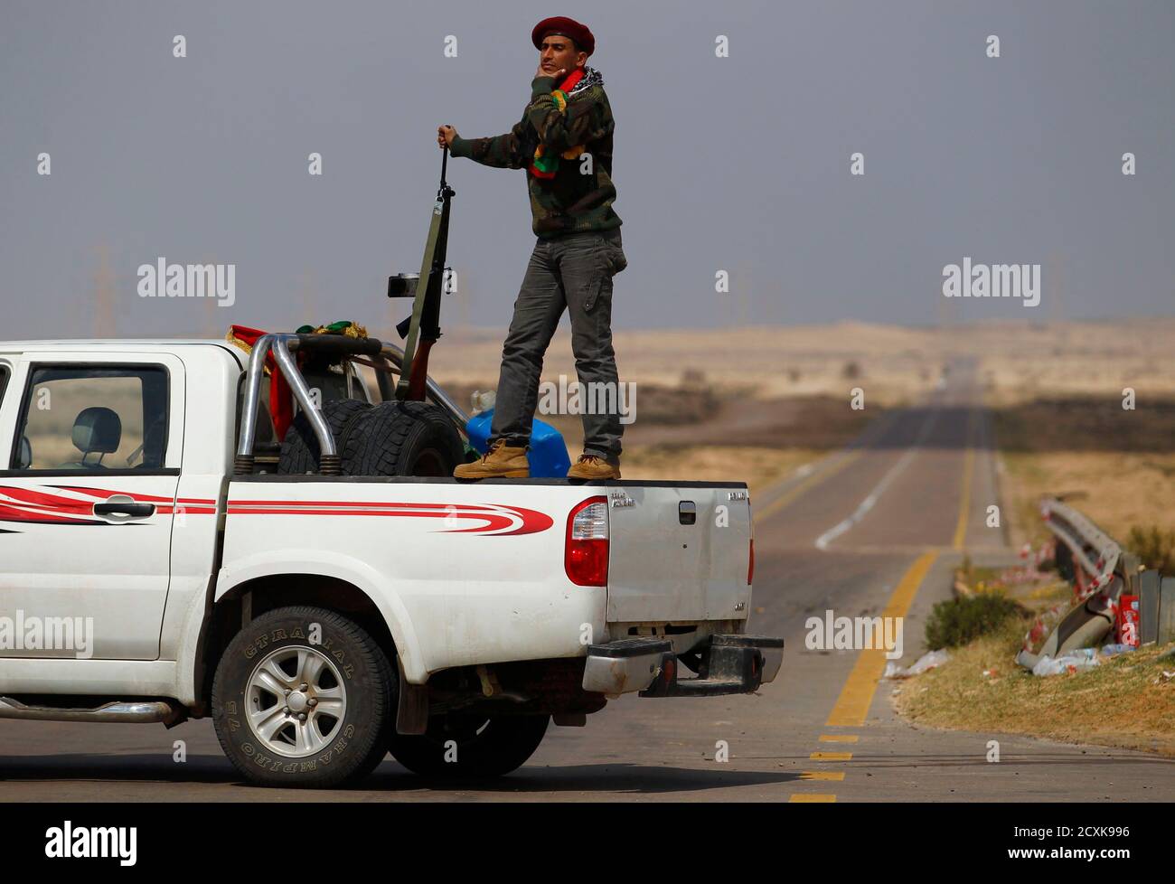 Libyan rebel fighter on truck hi-res stock photography and images - Alamy