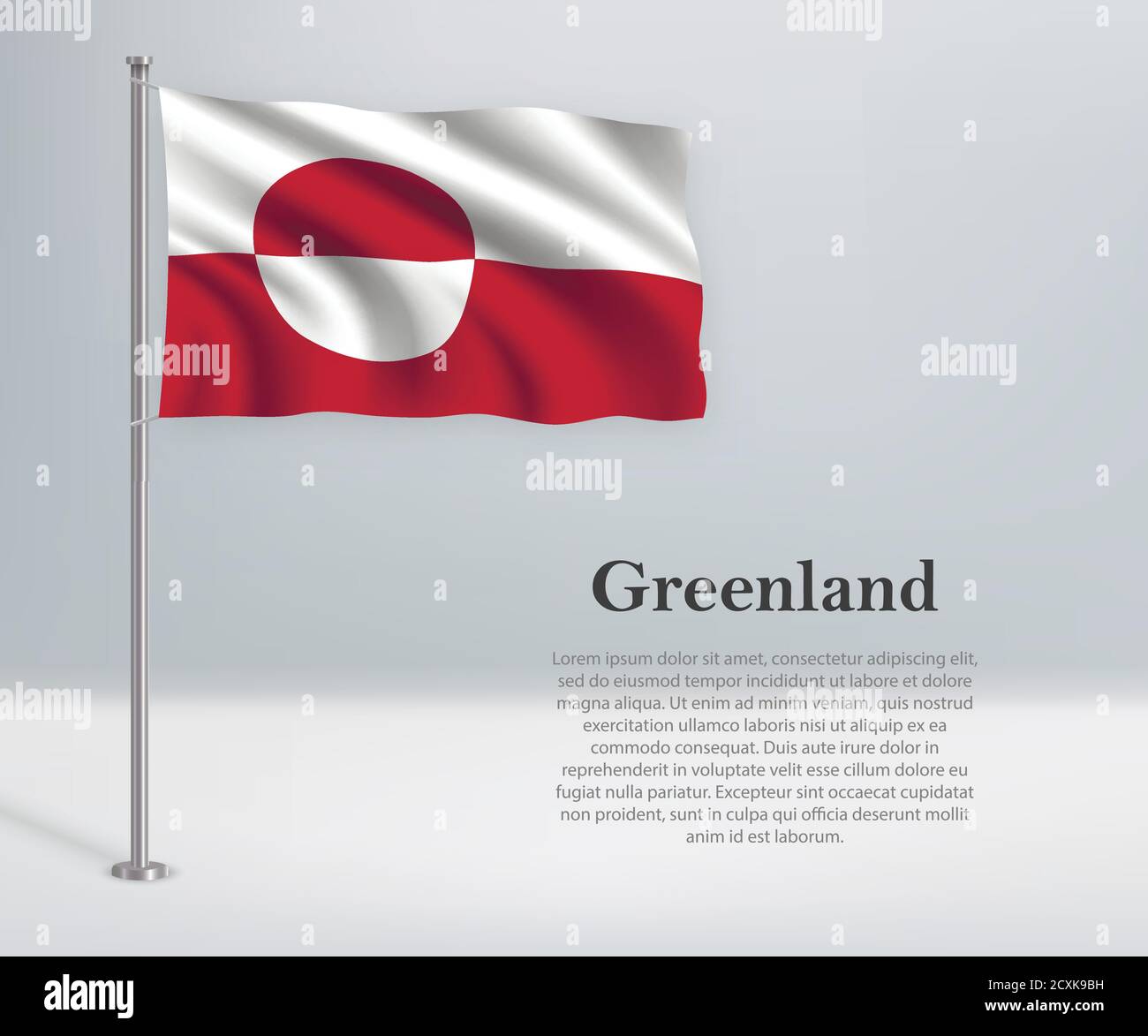 Greenland waving flag Stock Vector Images - Alamy