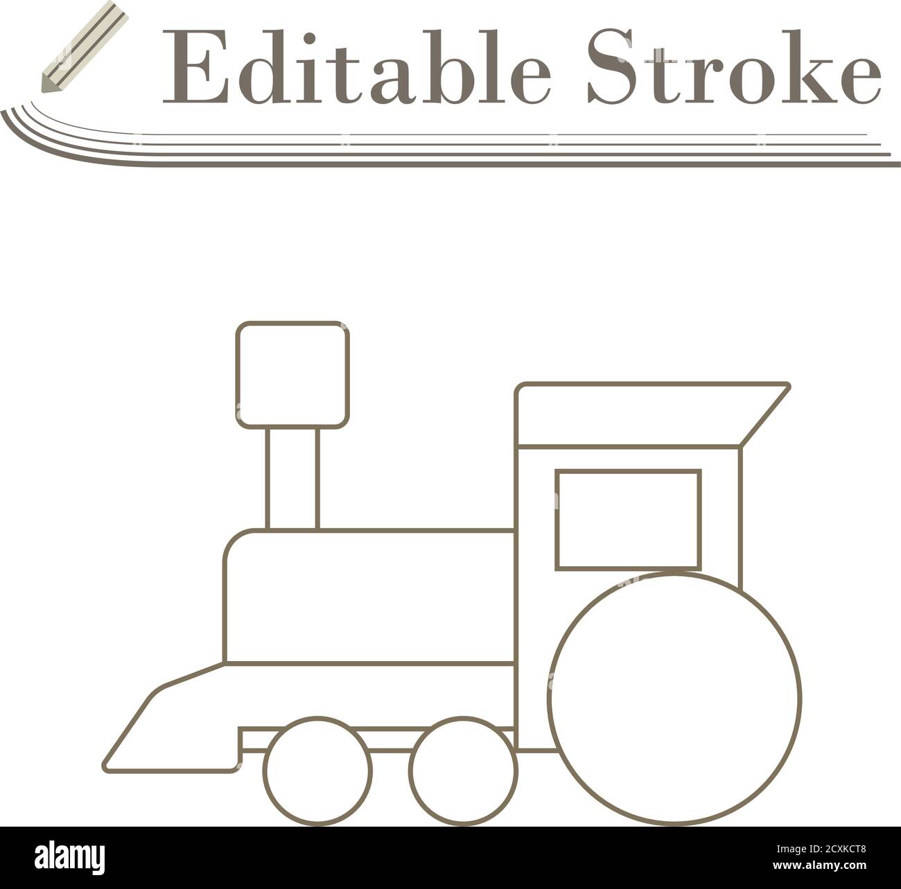 Train Toy Icon. Editable Stroke Simple Design. Vector Illustration ...