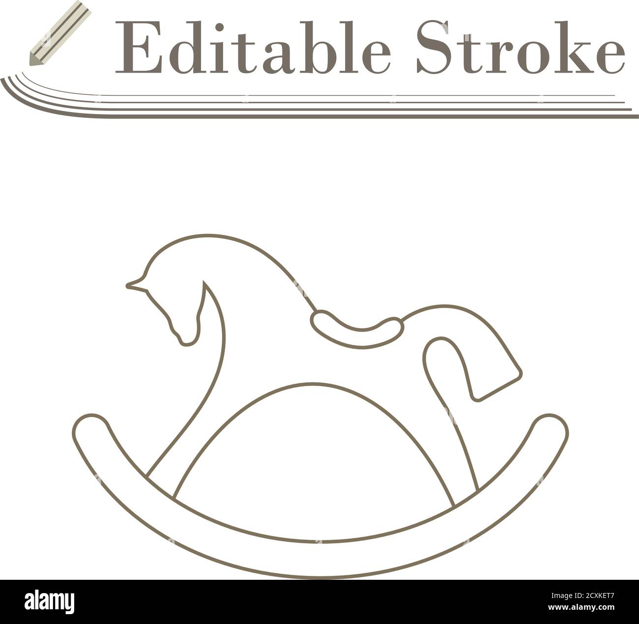 Rocking Horse Icon. Editable Stroke Simple Design. Vector Illustration ...