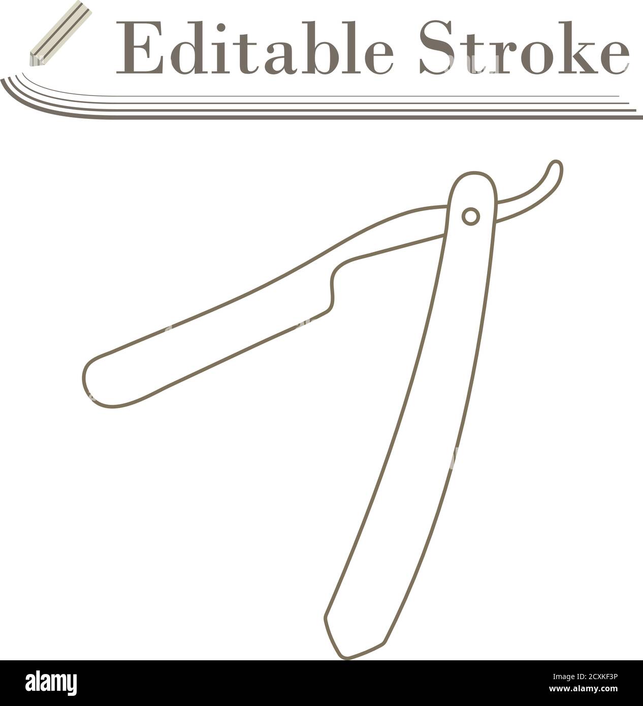 Razor Icon. Editable Stroke Simple Design. Vector Illustration Stock ...