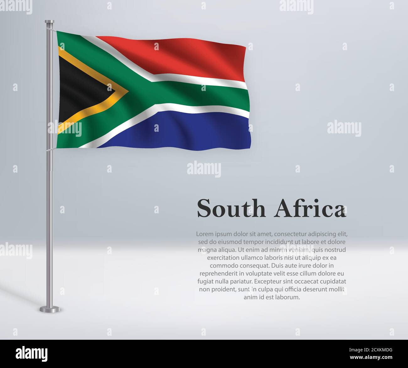 South African Flag Wavy