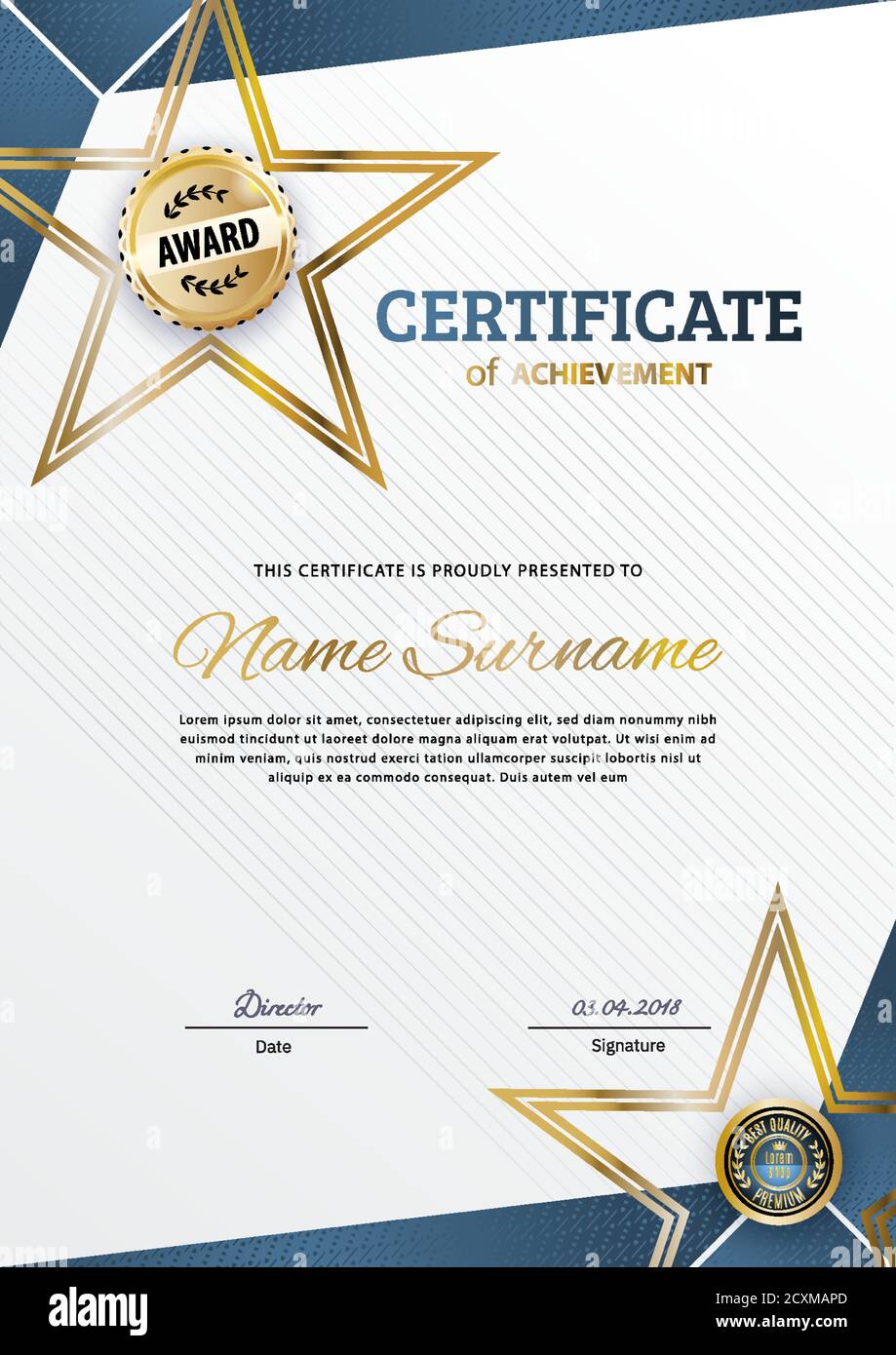 Gold Star Certificate Template Pen+Gear Star Student Gold Foil Paper