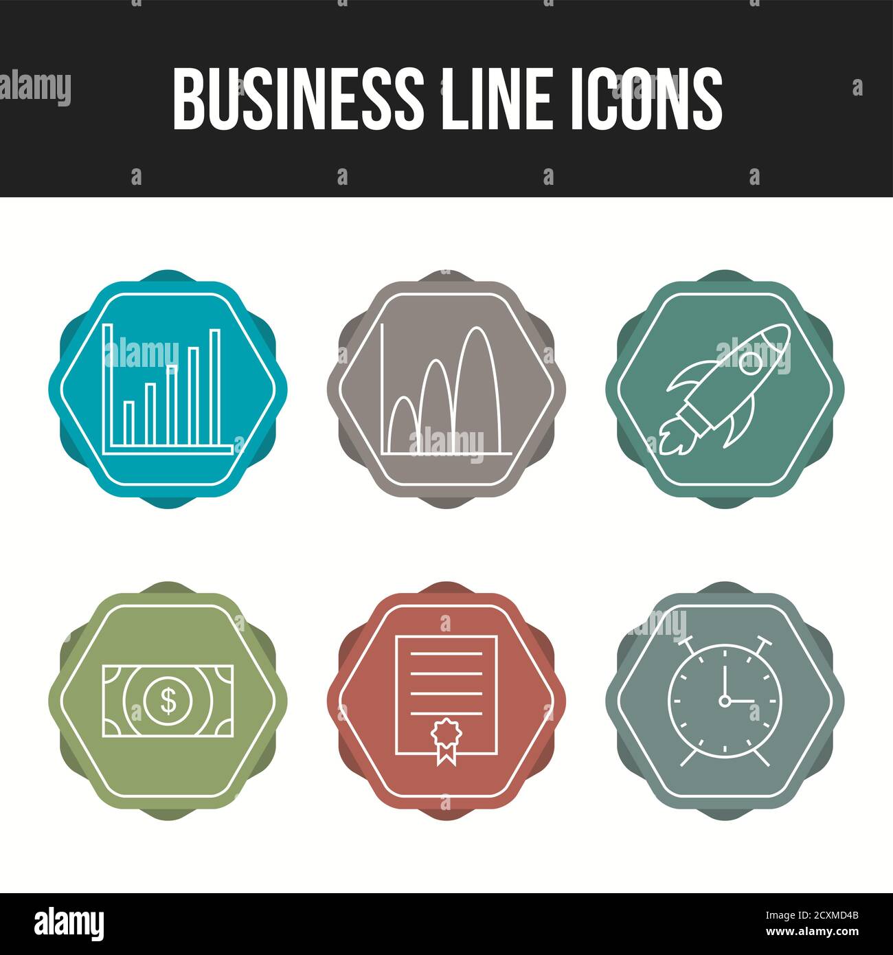 6 Business icons for personal and commercial use Stock Vector Image ...