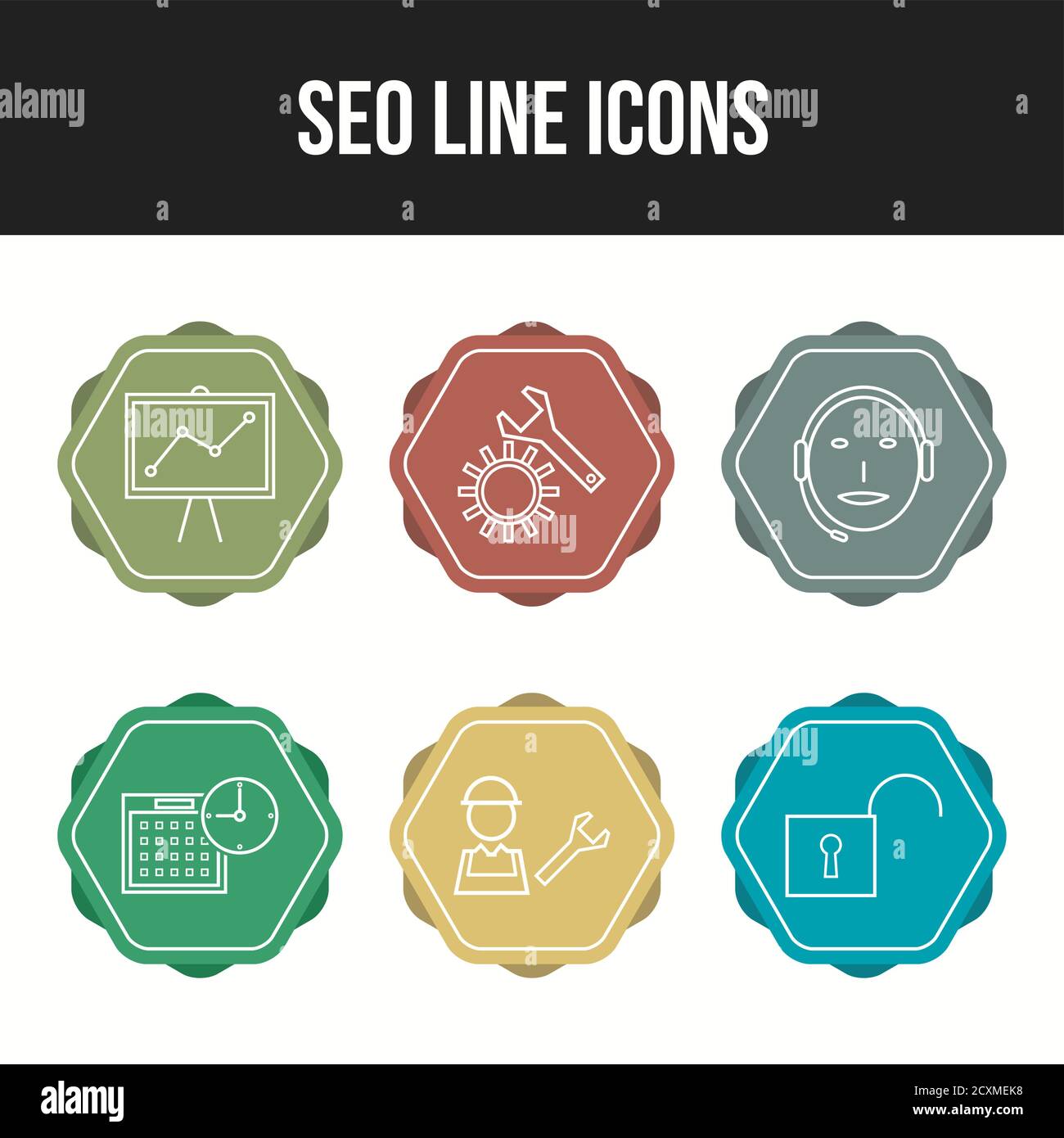 6 Unique vector icons in one set Stock Vector Image & Art - Alamy