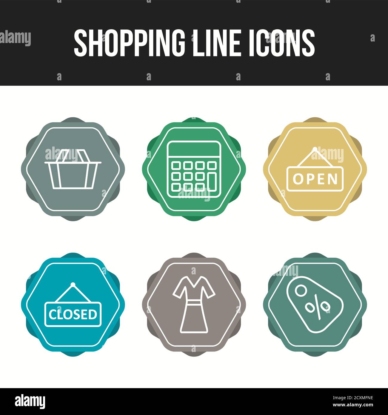 Unique icon set of shopping line icons Stock Vector Image & Art - Alamy