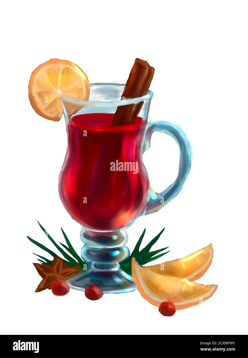 Cup hot wine spices Cut Out Stock Images & Pictures - Alamy