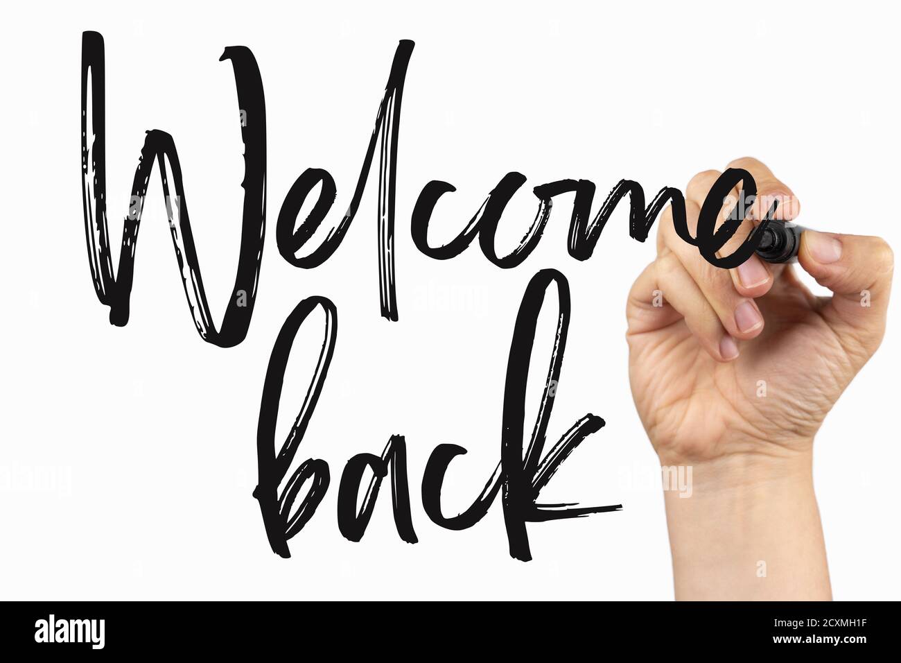 Welcome back to business or at home. Reopening concept. Doodle on a ...