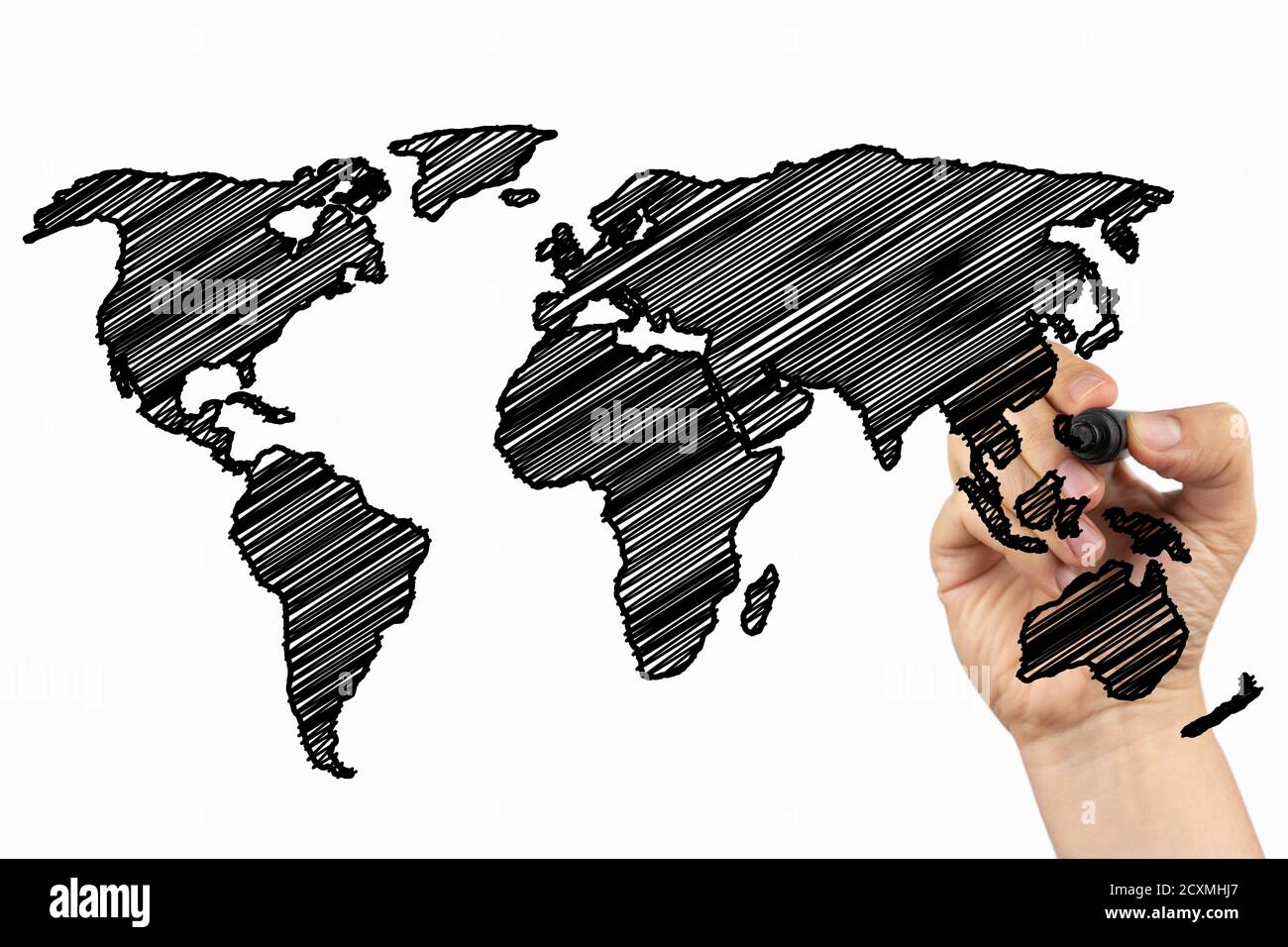 Sketch map of world hi-res stock photography and images - Alamy