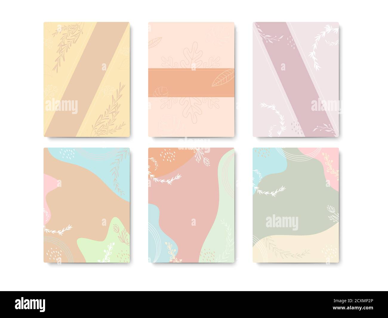 Set of minimal template colorful nature cover design Stock Vector Image ...