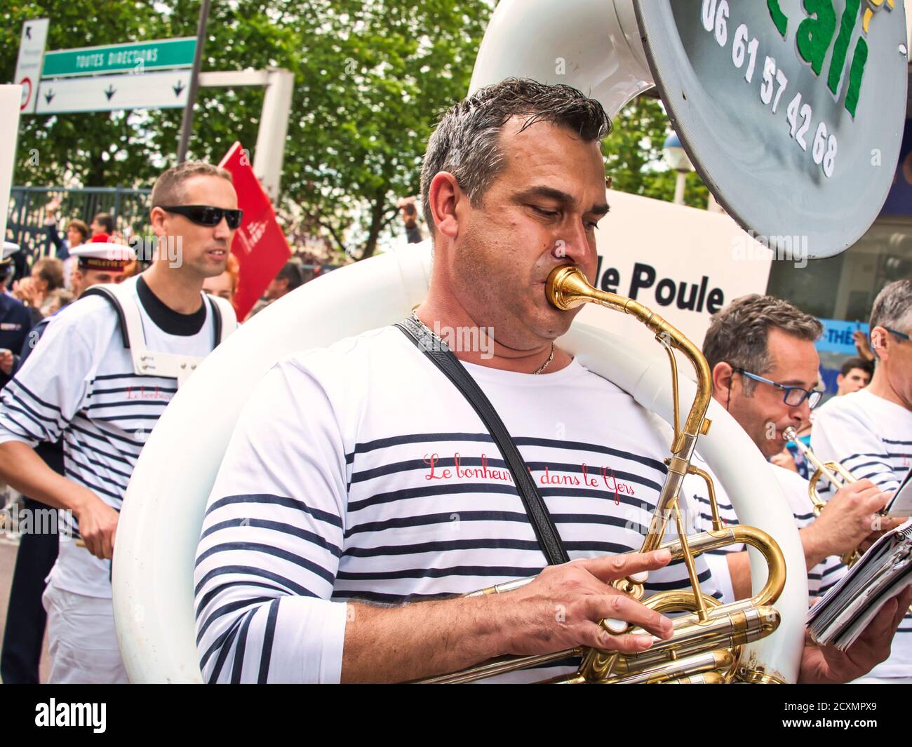ROUEN, FRANCE - JUNE Circa, 2019. Unidentified Sailors parade in ...