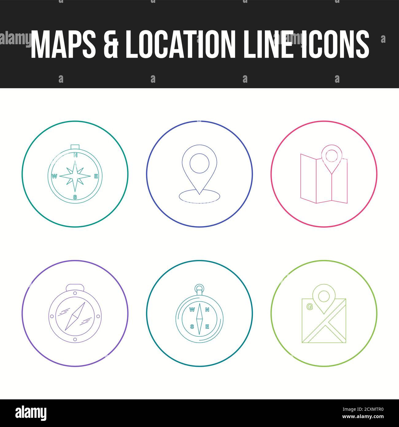 Beautifu maps & location line icon set Stock Vector Image & Art - Alamy