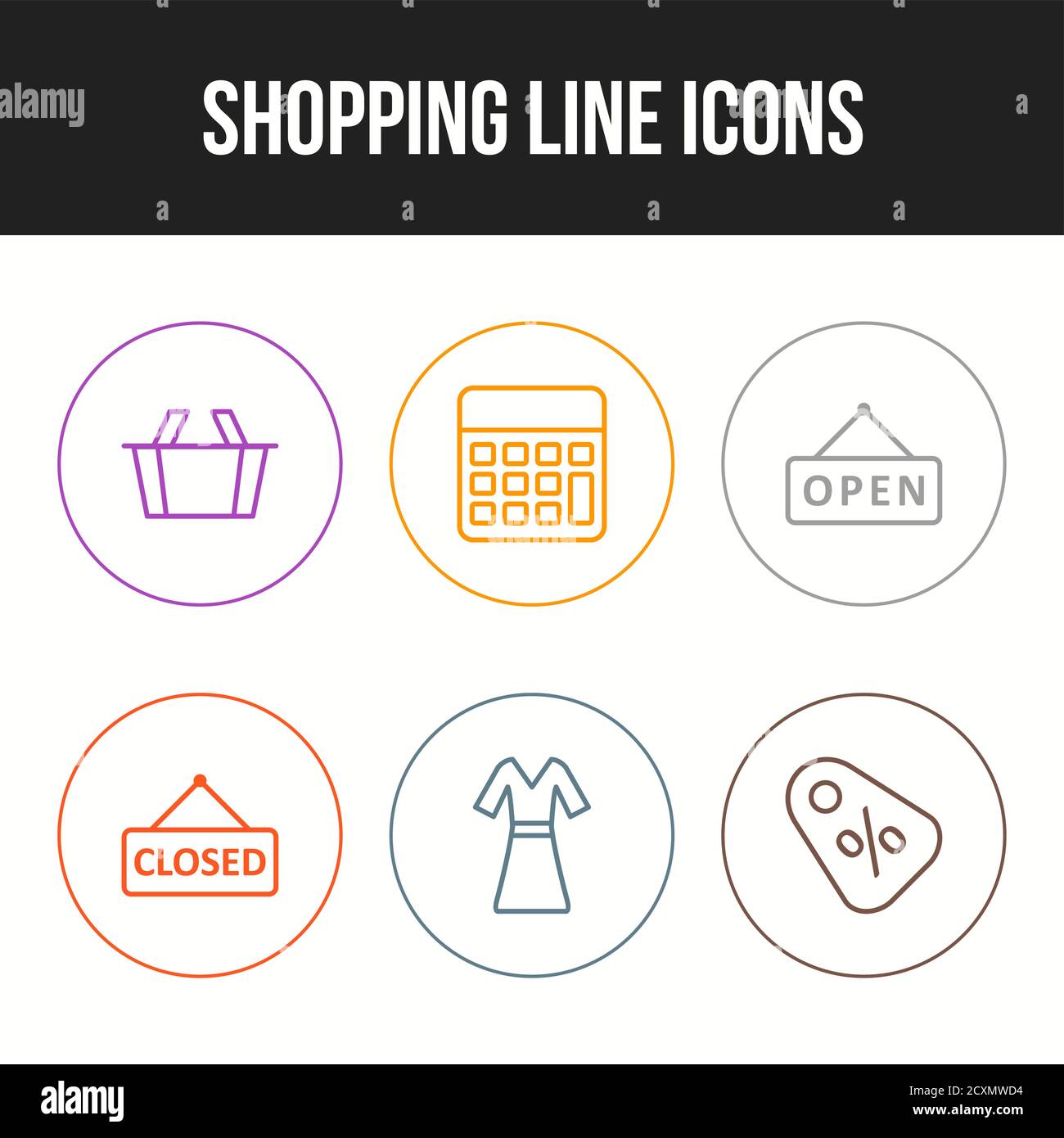Unique icon set of shopping line icons Stock Vector Image & Art - Alamy