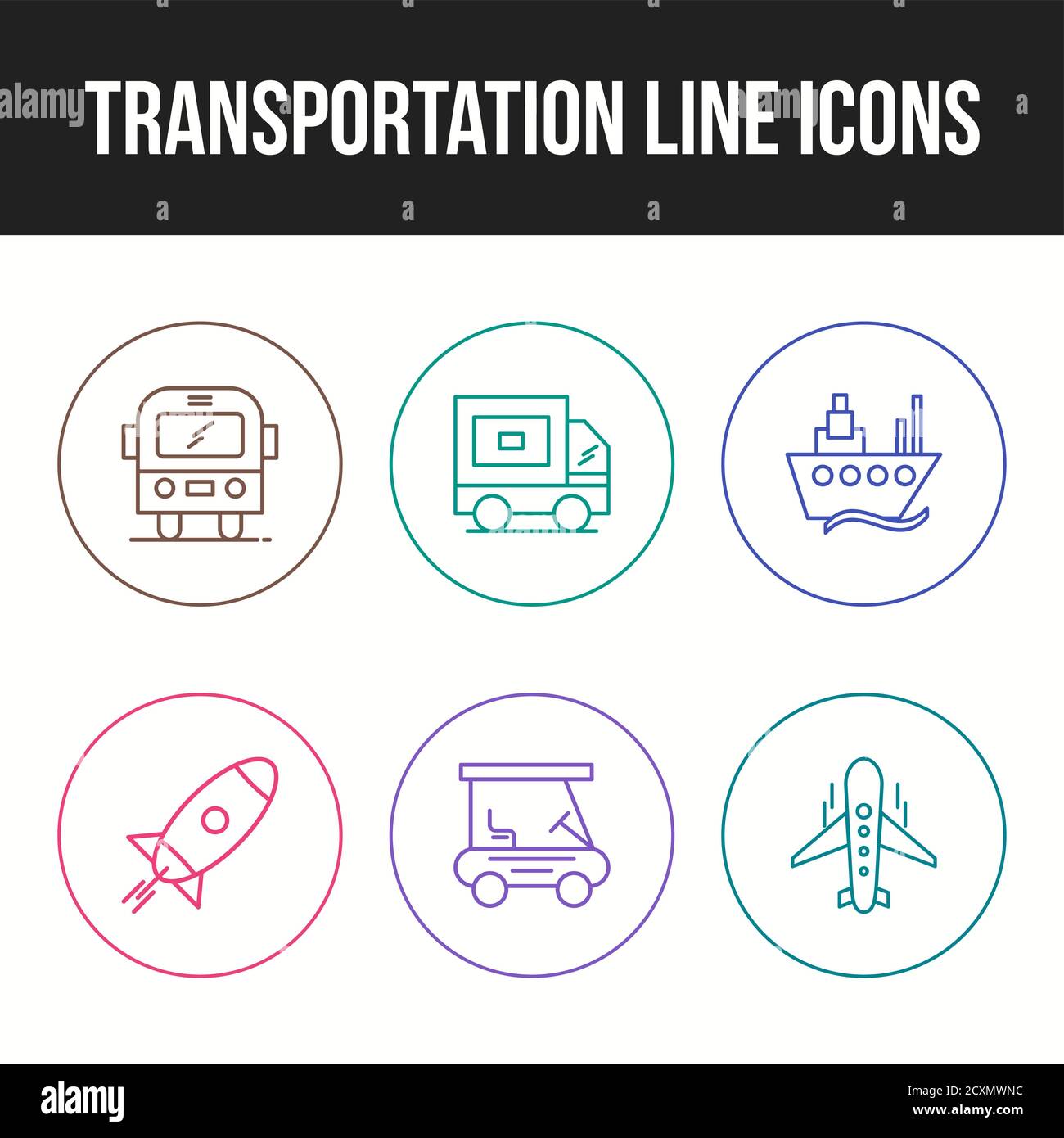 Transportation icon set of unique line icons Stock Vector Image & Art ...