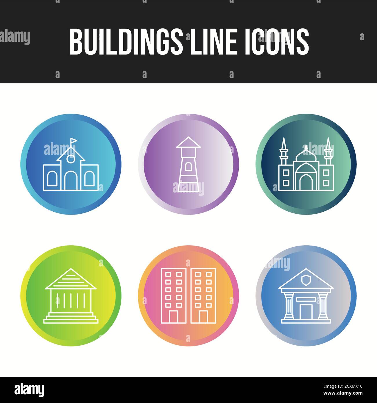 Unique Building and landmarks vector icon set Stock Vector Image & Art ...