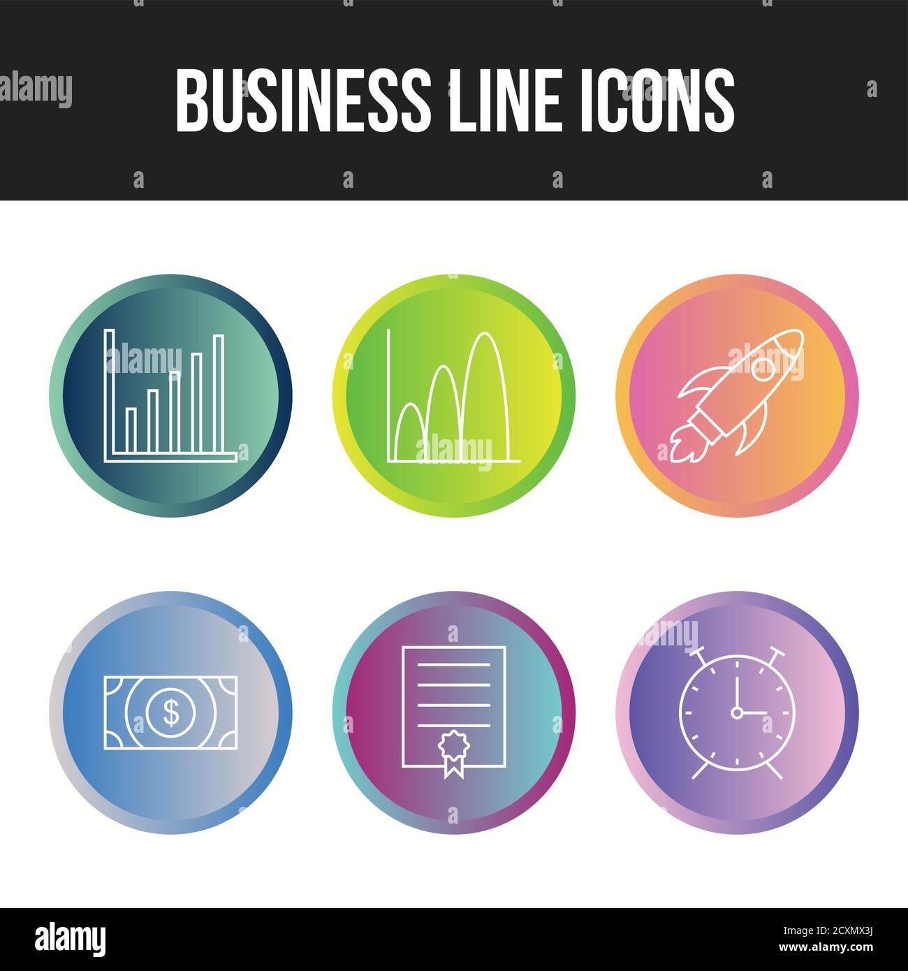 6 Business icons for personal and commercial use Stock Vector Image ...