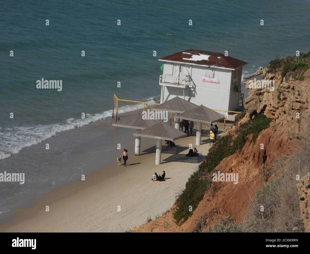 Israel, Sharon Region, Netanya coastal Promenade on the cliff ...