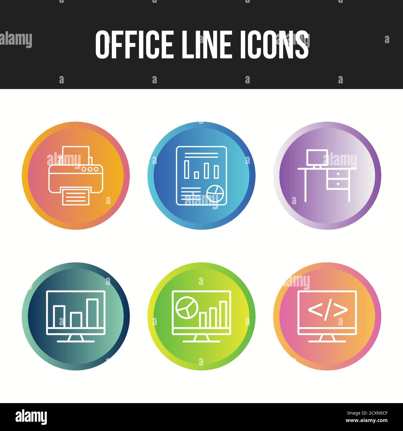 6 Unique vector icons in one set Stock Vector Image & Art - Alamy