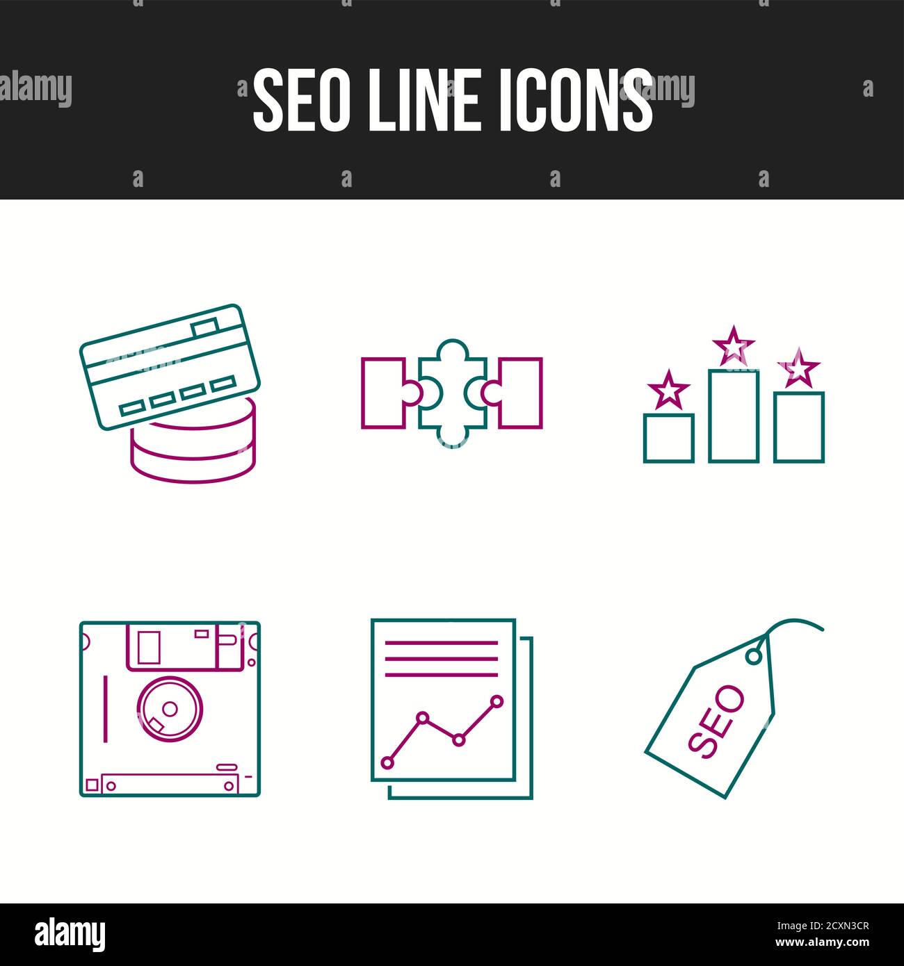 6 Unique vector icons in one set Stock Vector Image & Art - Alamy