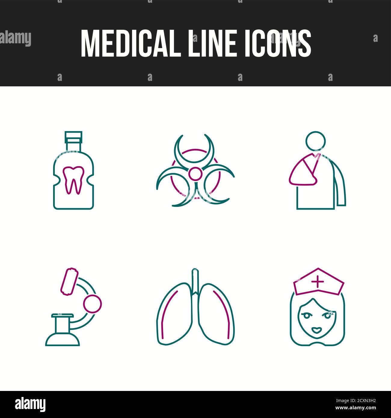 6 Unique Medical vector icons in one set Stock Vector Image & Art - Alamy