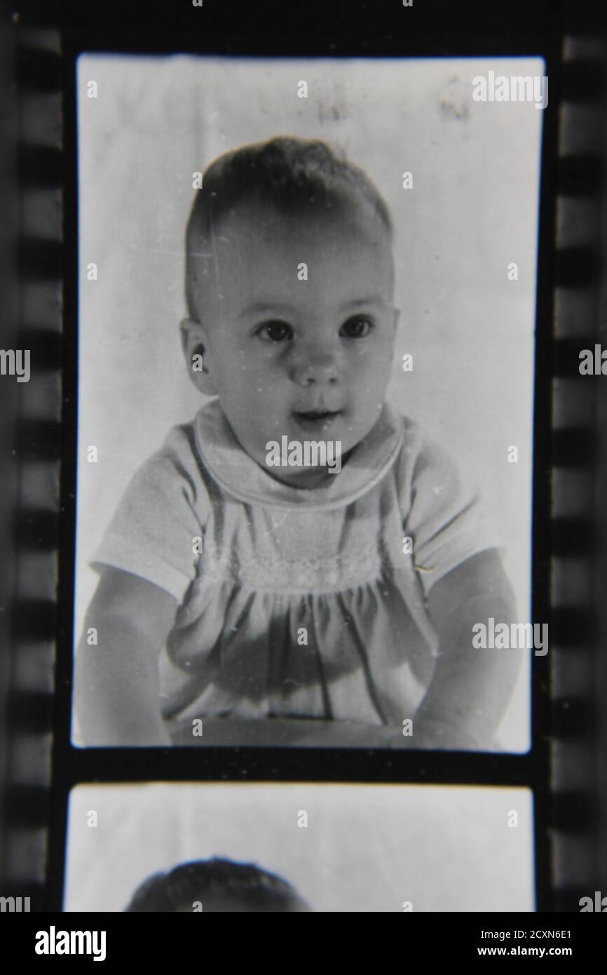 Fine 1970s vintage black and white photography of a super cute baby ...