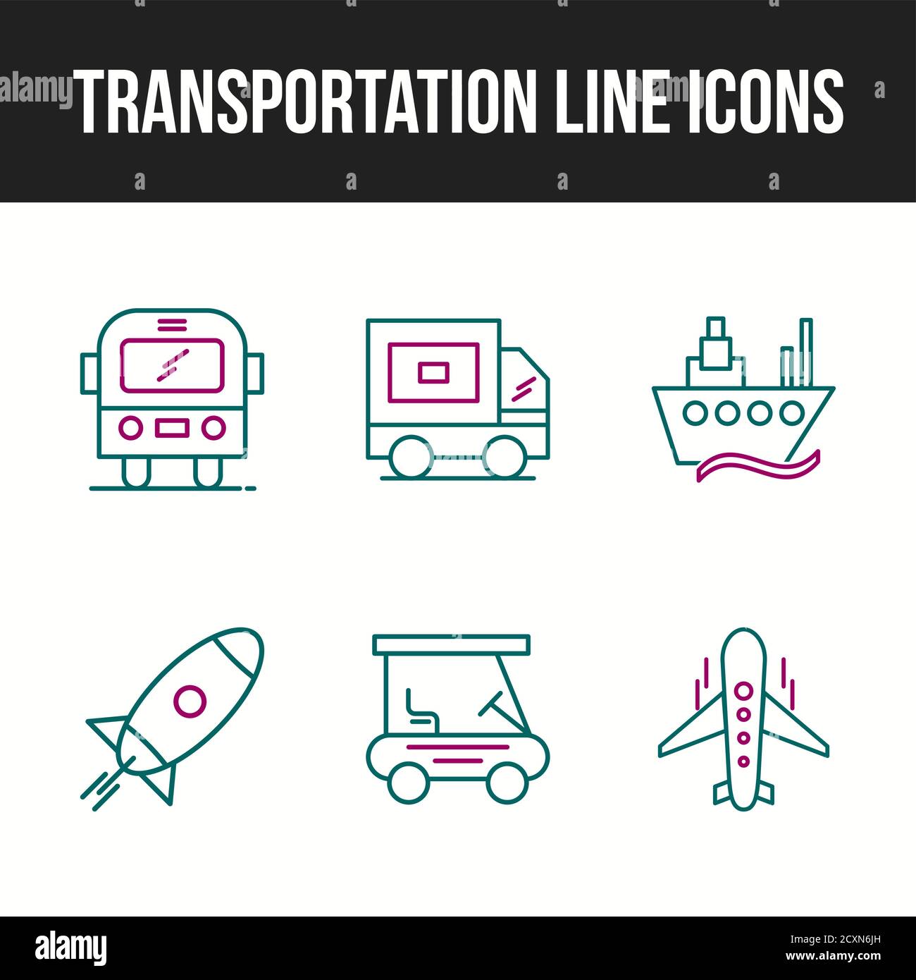 Transportation icon set of unique line icons Stock Vector Image & Art ...
