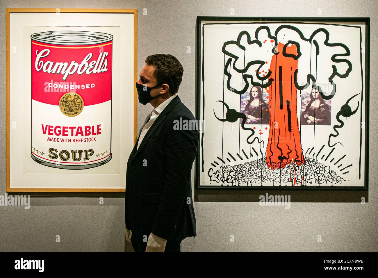 BONHAMS LONDON,UK 1 October 2020. Left to right: Andy Warhol (1928-1987 ...