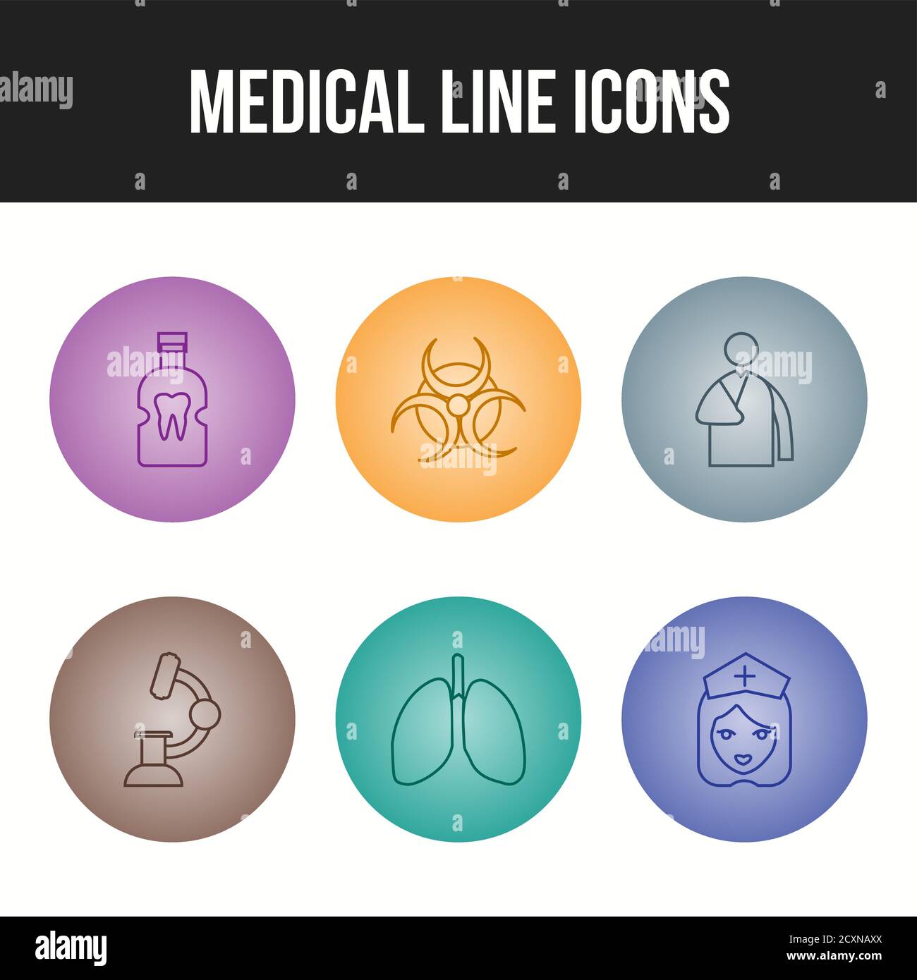 6 Unique Medical vector icons in one set Stock Vector Image & Art - Alamy