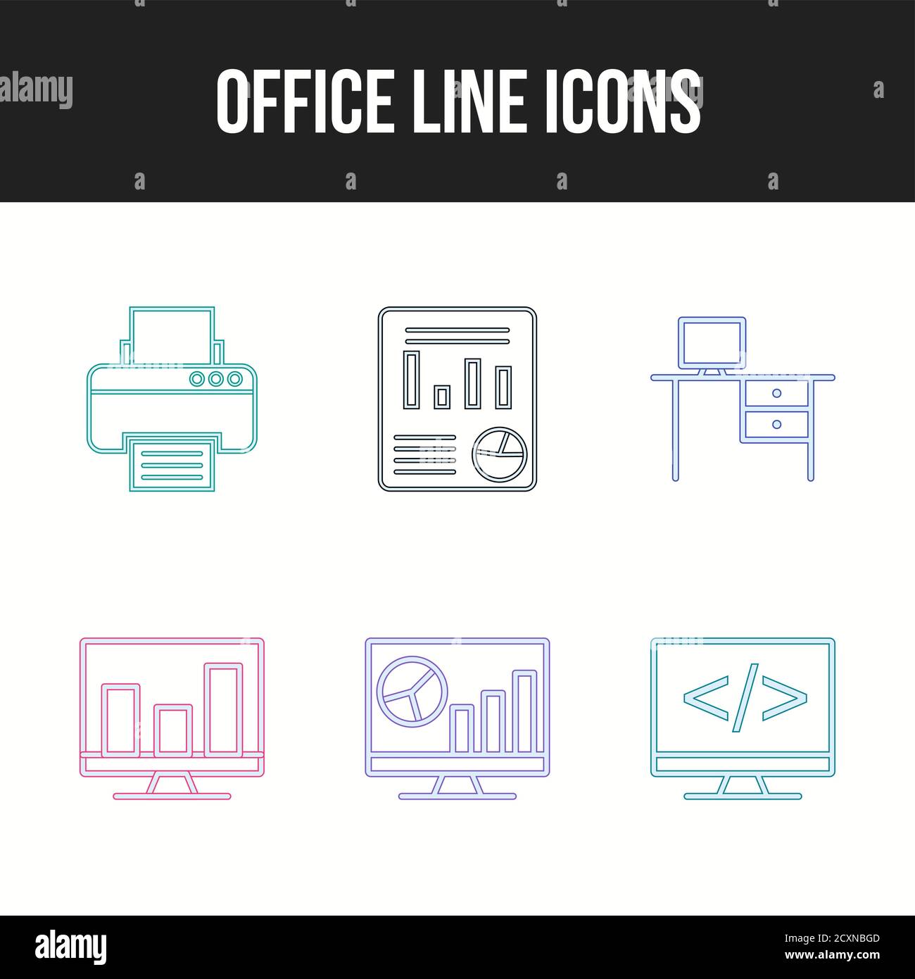 6 Unique vector icons in one set Stock Vector Image & Art - Alamy