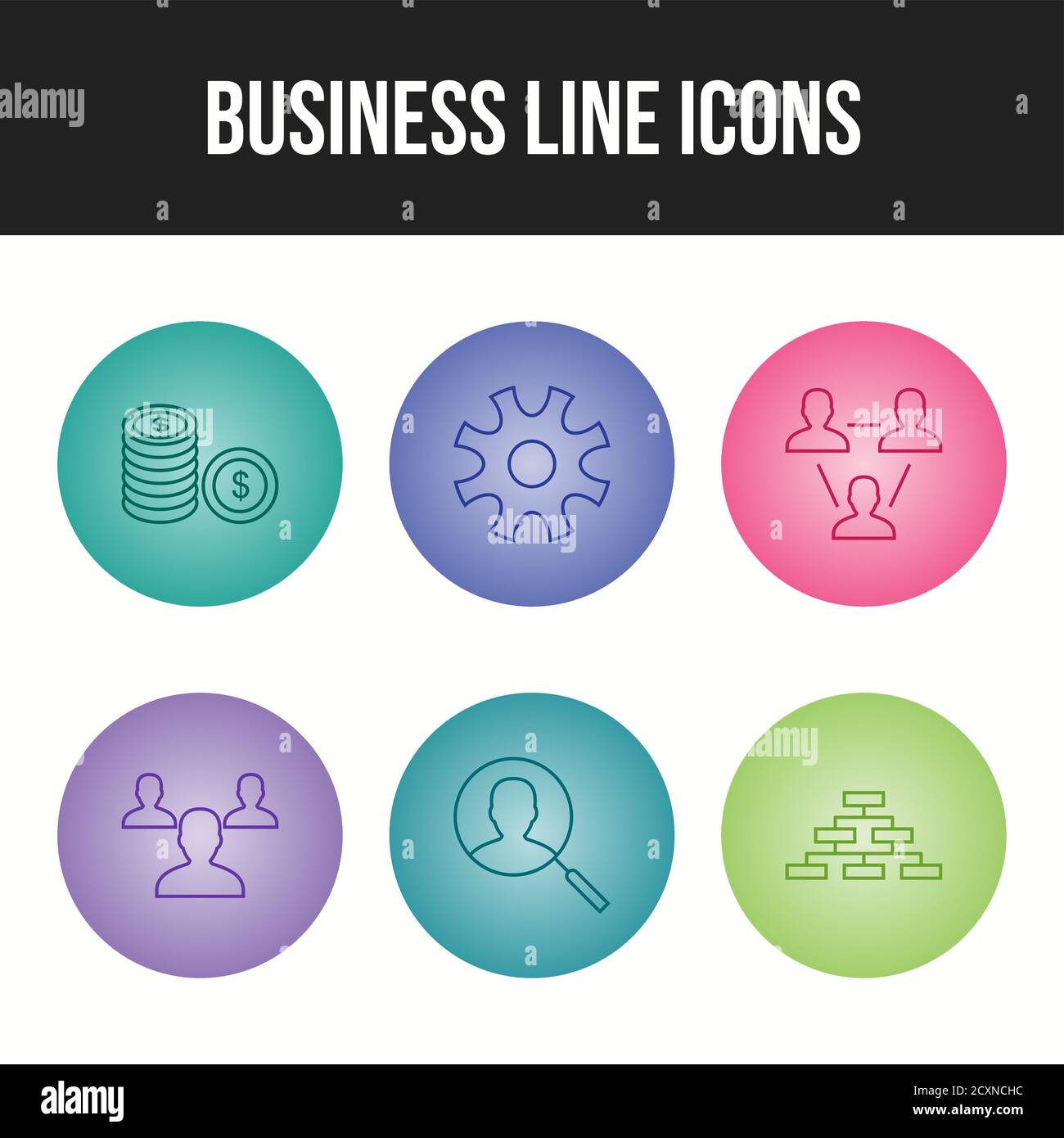 Beautiful 6 icons pack of business vector icons Stock Vector Image ...