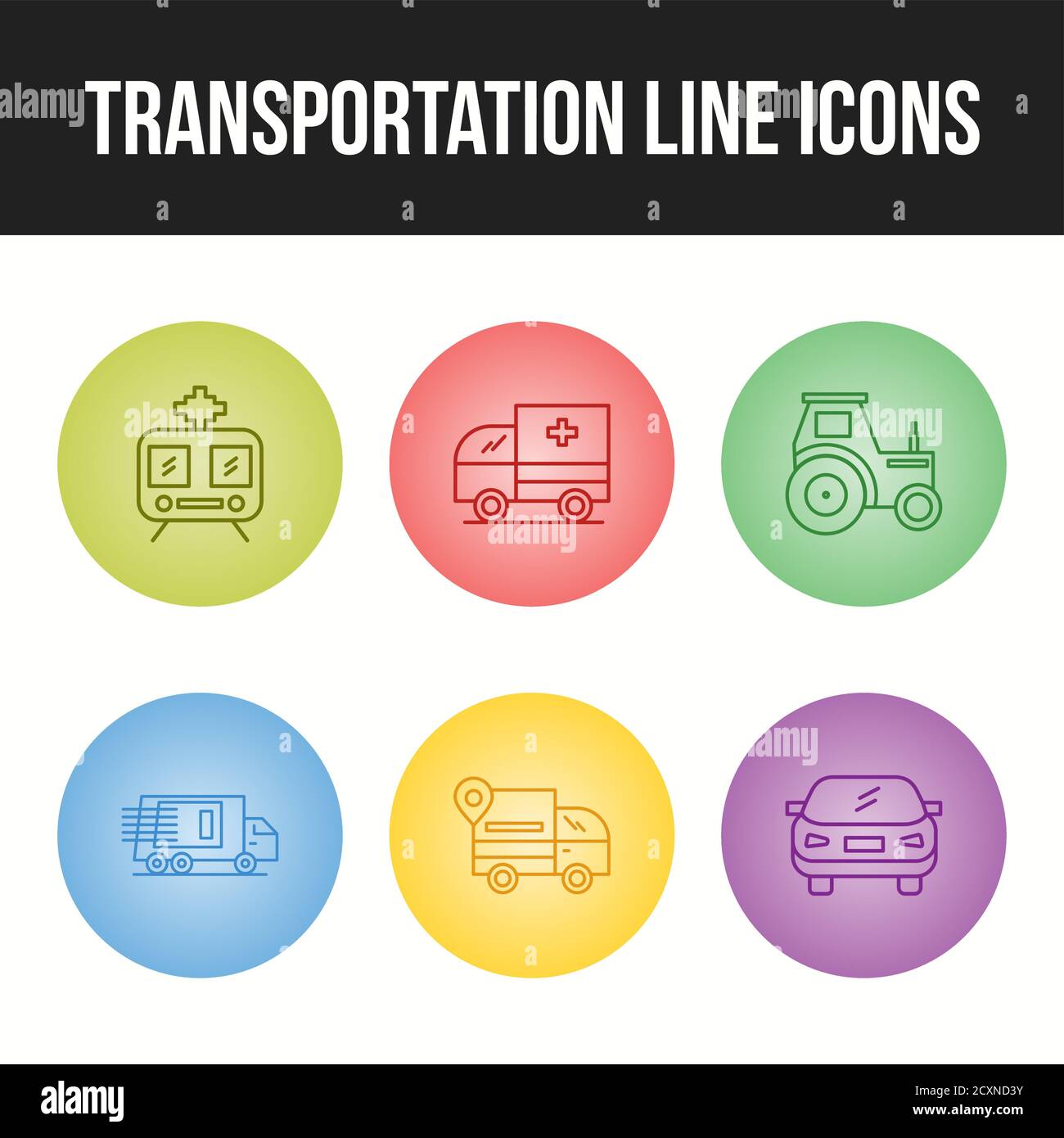 Beautiful transportation unique line icon set Stock Vector Image & Art ...